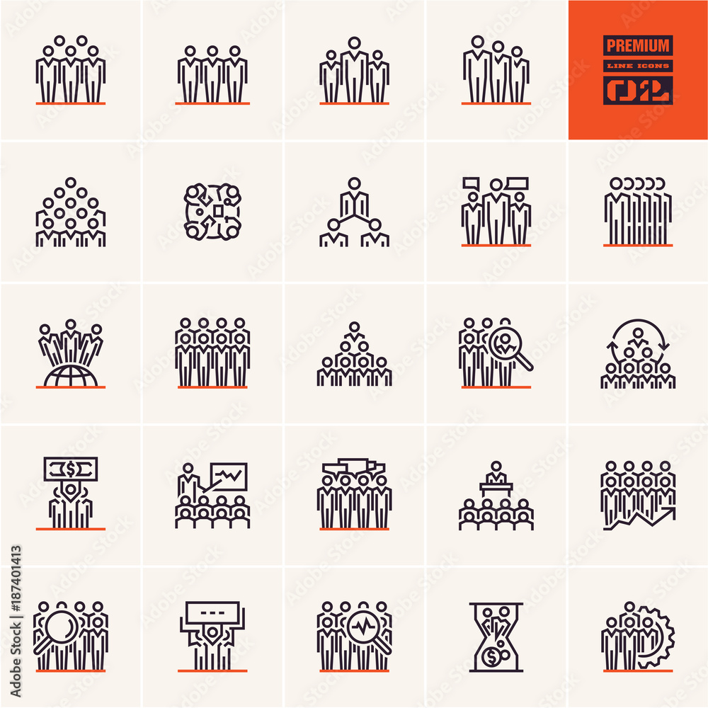 group of people icon, conference presentation icons, business people ...