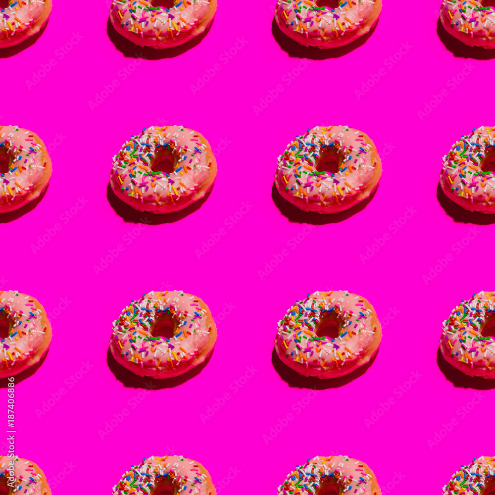 Sprinkle Donut Seamless Array Stock Photo | Adobe Stock