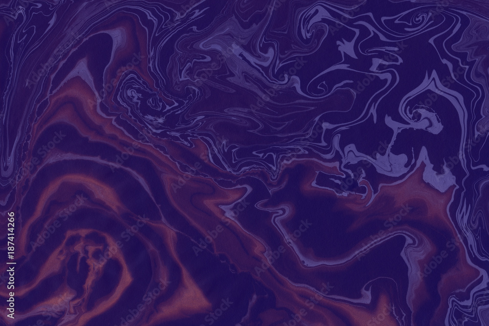 Suminagashi marble texture hand painted with indigo ink. Digital paper ...