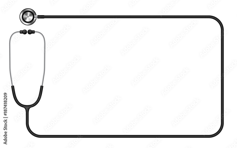 Stethoscope black color and rectangle shape frame made from cable ...