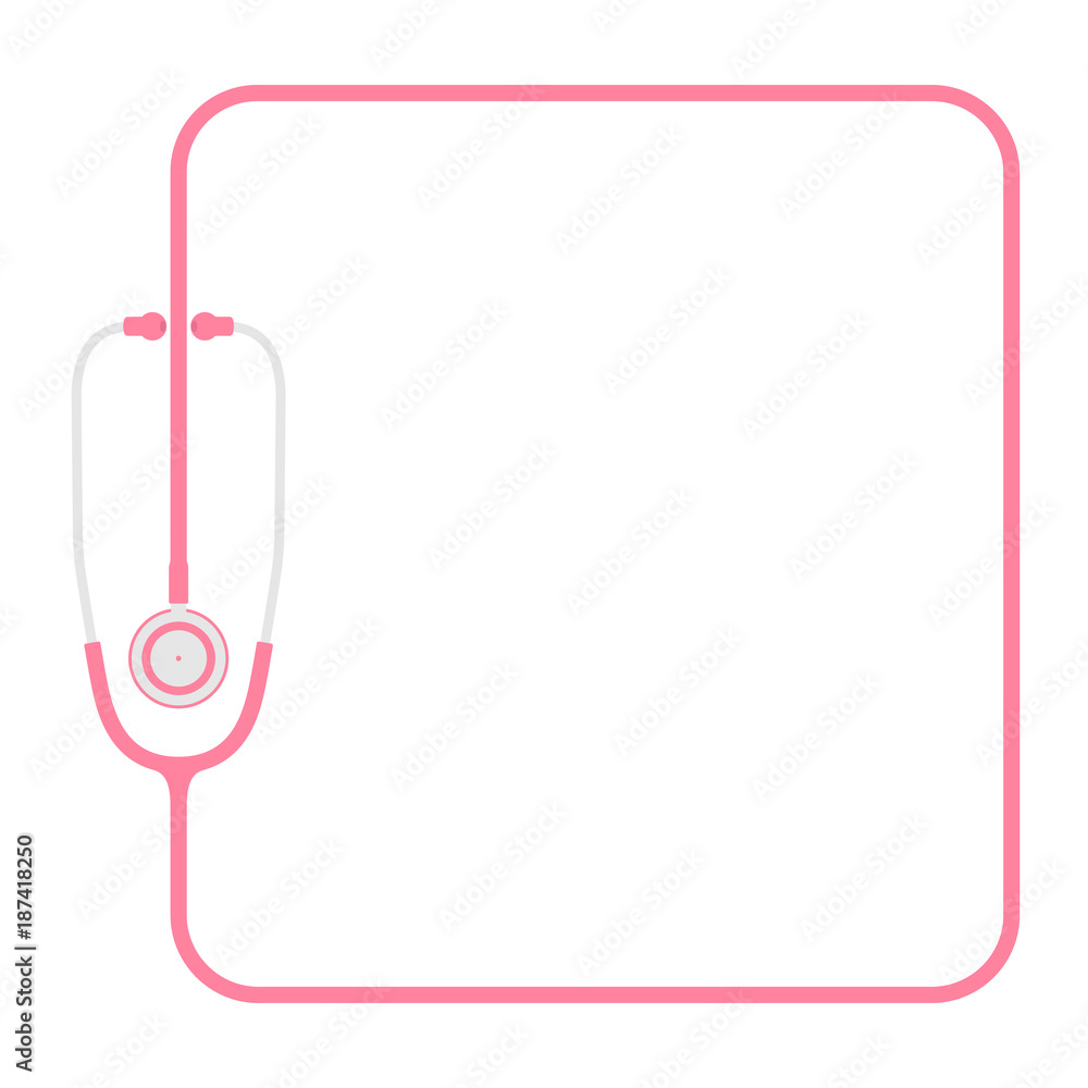 Stethoscope pink color and square shape frame made from cable flat ...