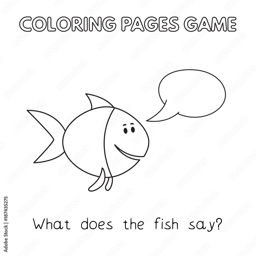 Cartoon Fish Coloring Book Stock Vector | Adobe Stock