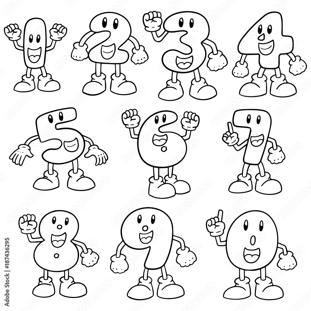 Vector Set Of Number Cartoon Stock Vector Adobe Stock vector-set-of-number-cartoon-stock-vector-adobe-stock