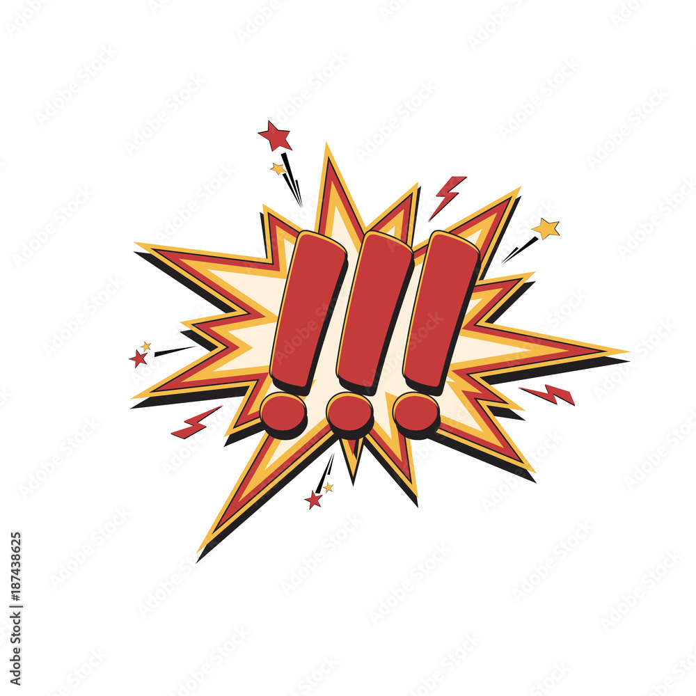 Comic exclamation mark pop art style. Stock Illustration | Adobe Stock