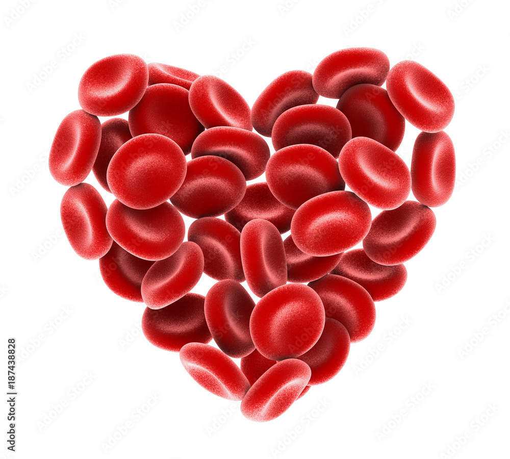 Heart of Red Blood Cells Isolated Stock Illustration | Adobe Stock