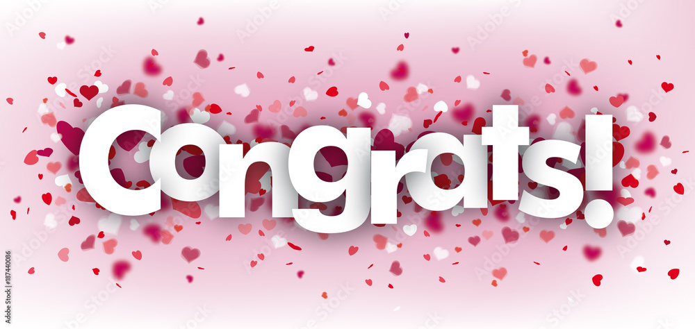 Hearts Pink Header Congrats Stock Vector | Adobe Stock