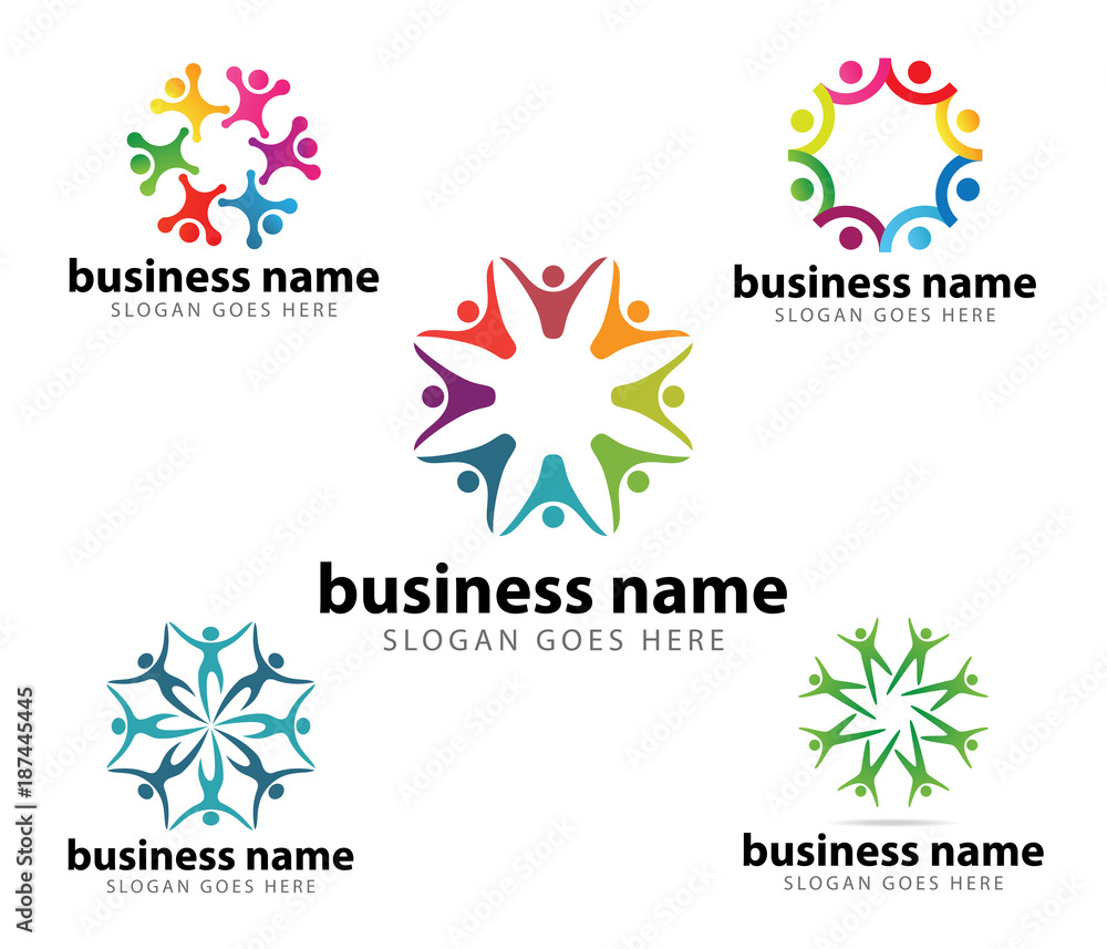 unity organization community social logo set Stock Vector | Adobe Stock