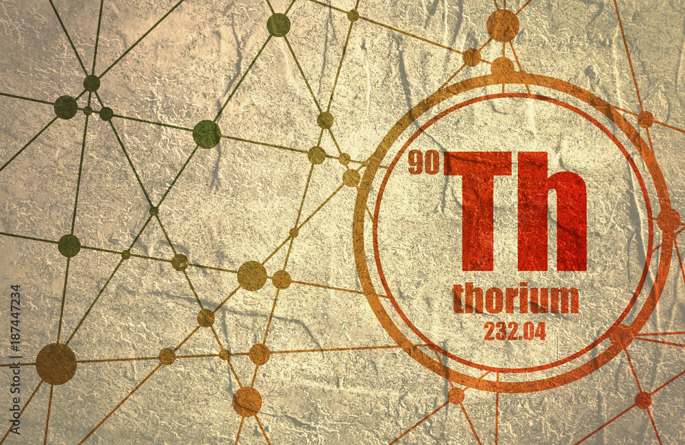 Thorium chemical element. Sign with atomic number and atomic weight ...