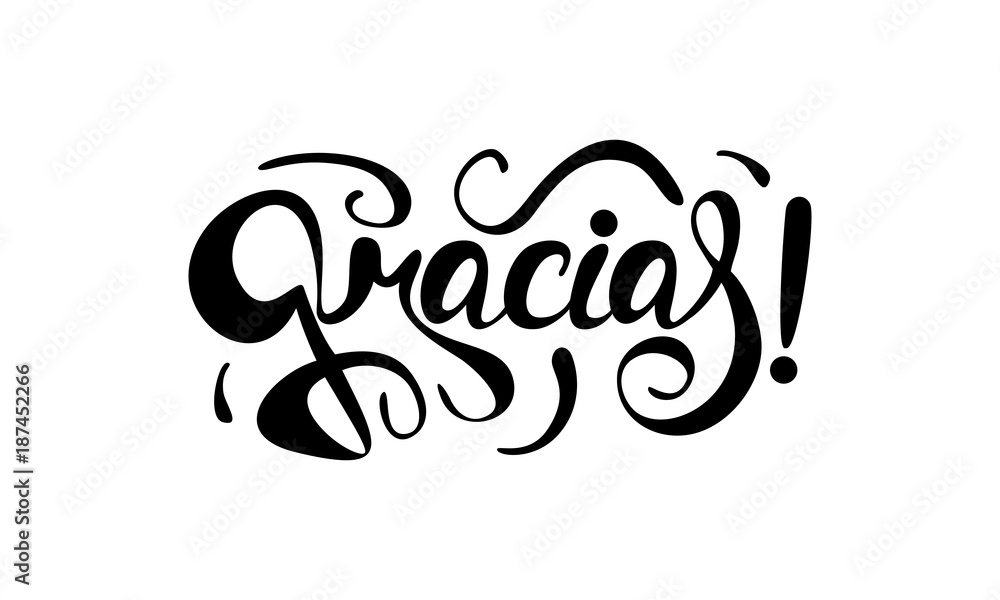 Gracias ! Hand lettering thanks in Spanish. Stock Vector | Adobe Stock