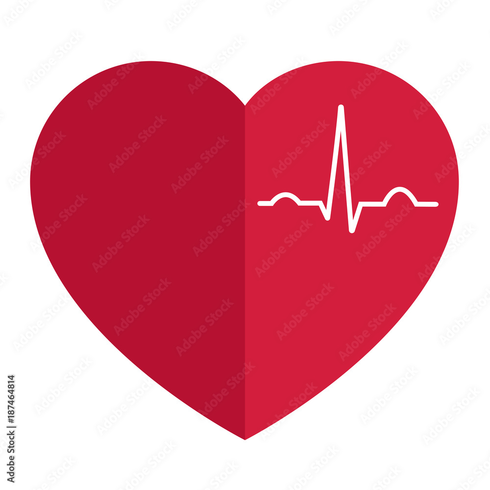 icon cardiogram of the heart, normal sinus rhythm.vector illustration ...