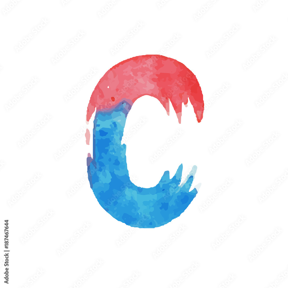 Colorful watercolor aquarelle font type handwritten hand draw abc ...