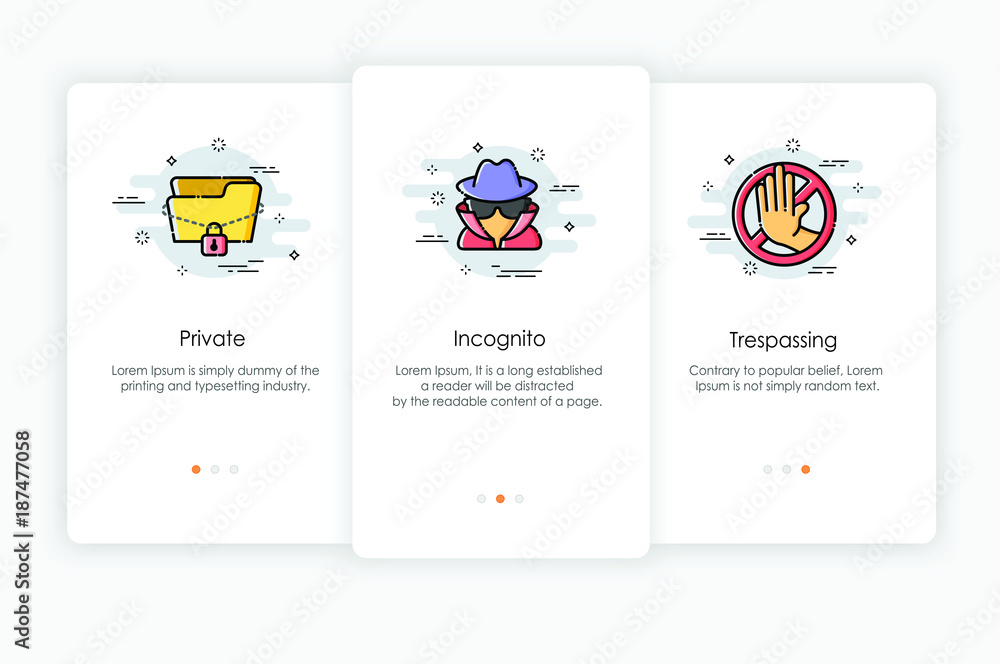 Onboarding Screens Design In Security Concept Modern And Simplified Vector Illustration