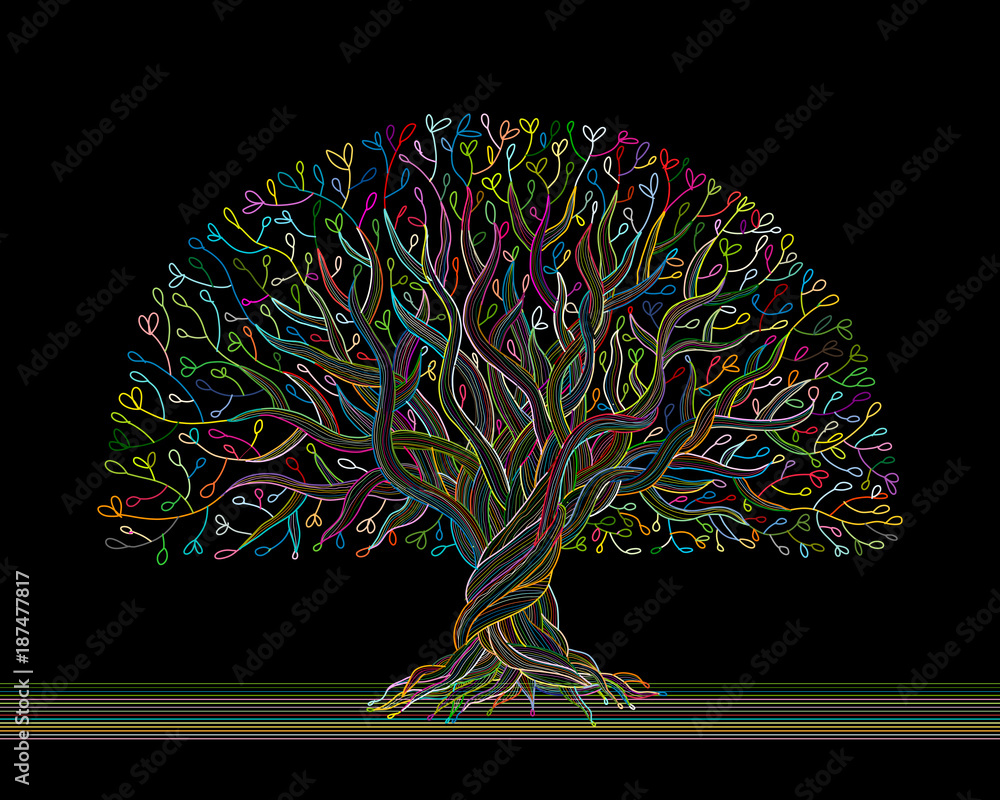 Big tree with roots for your design Stock Vector | Adobe Stock