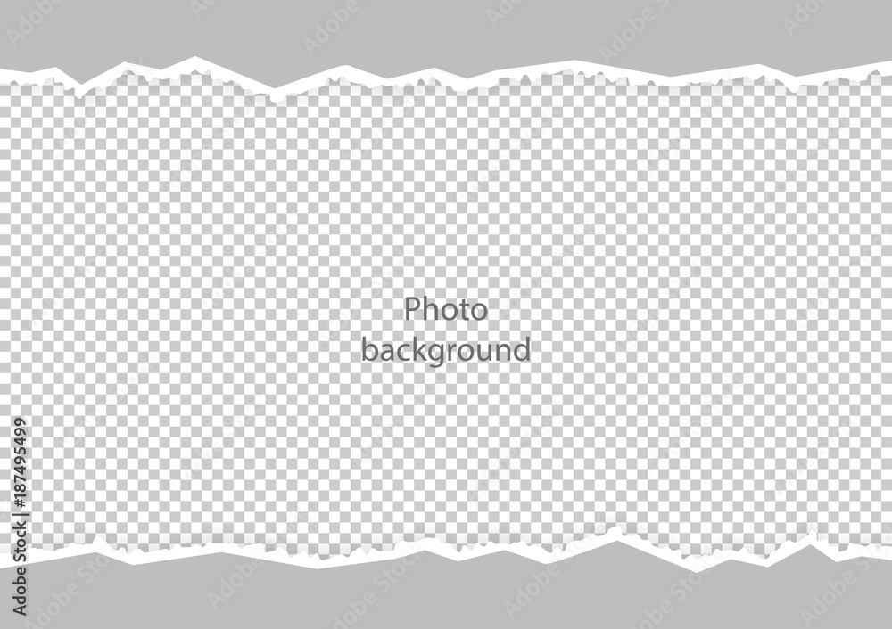 Ripped curves uneven edges texture of the photo frame template Stock ...