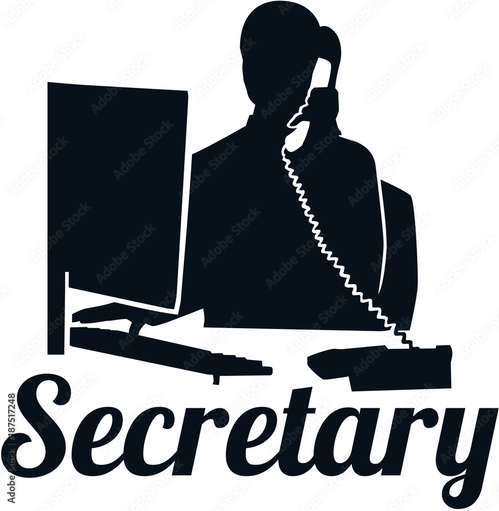 Secretary silhouette job title Stock Vector | Adobe Stock