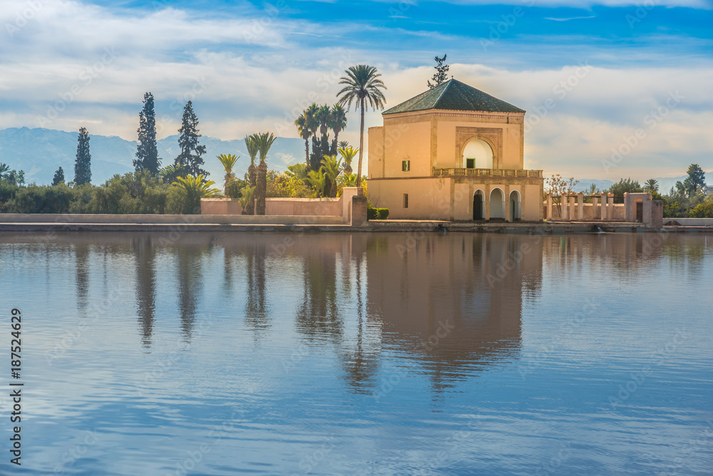 Restored Saadian garden pavilion, Menara Gardens, Marrakech, Morocco ... Restored Saadian garden pavilion, Menara Gardens, Marrakech, Morocco ...