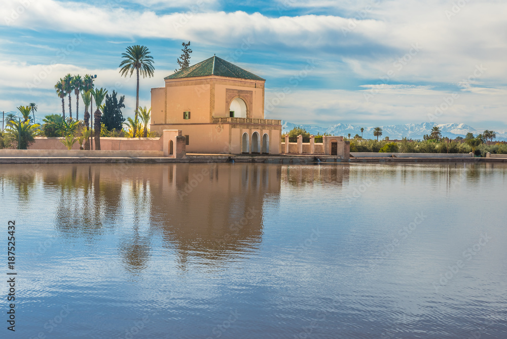 Restored Saadian garden pavilion, Menara Gardens, Marrakech, Morocco ... Restored Saadian garden pavilion, Menara Gardens, Marrakech, Morocco ...