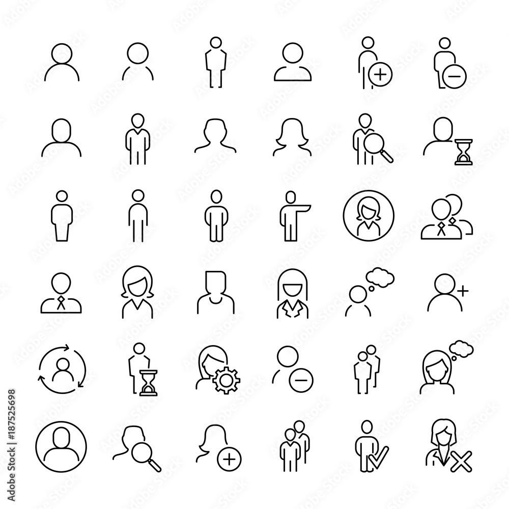 Modern outline style person icons collection. Stock Vector | Adobe Stock