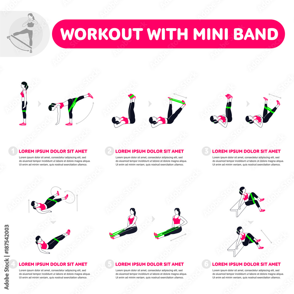 Workout with mini band. Fitness, Aerobic and workout exercise in gym ...