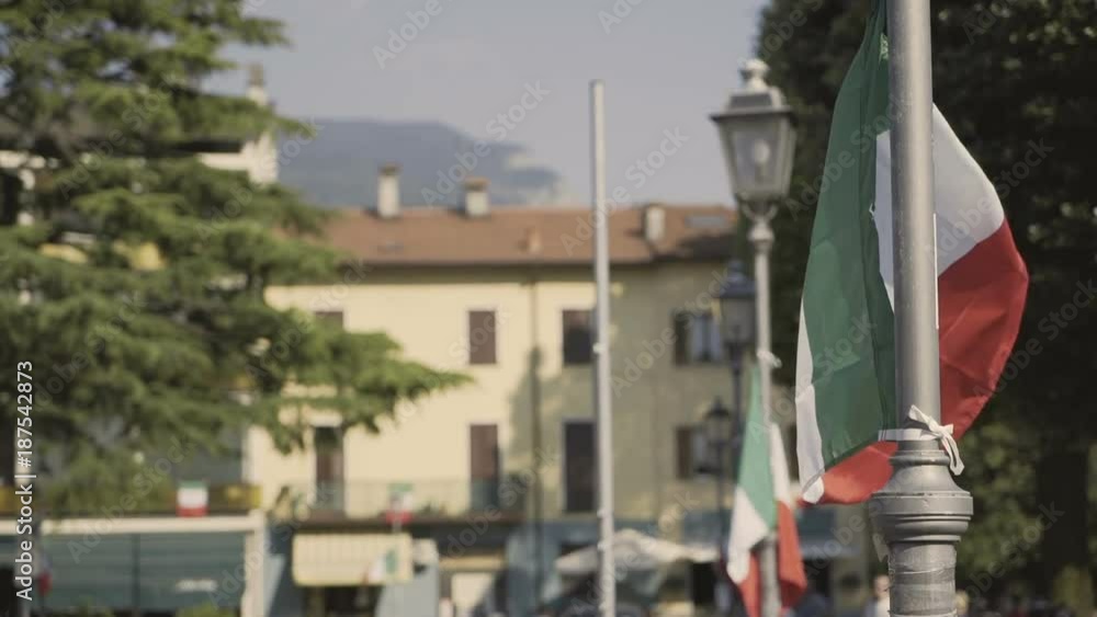 Vídeo do Stock: Free beach set up by a lake surrounded by mountains ...