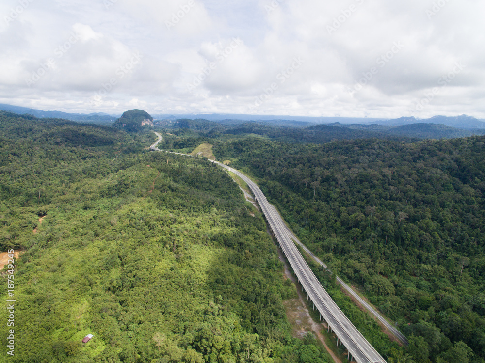 aerial view of Central Spine Road ( CSR highway ) located in kuala ...