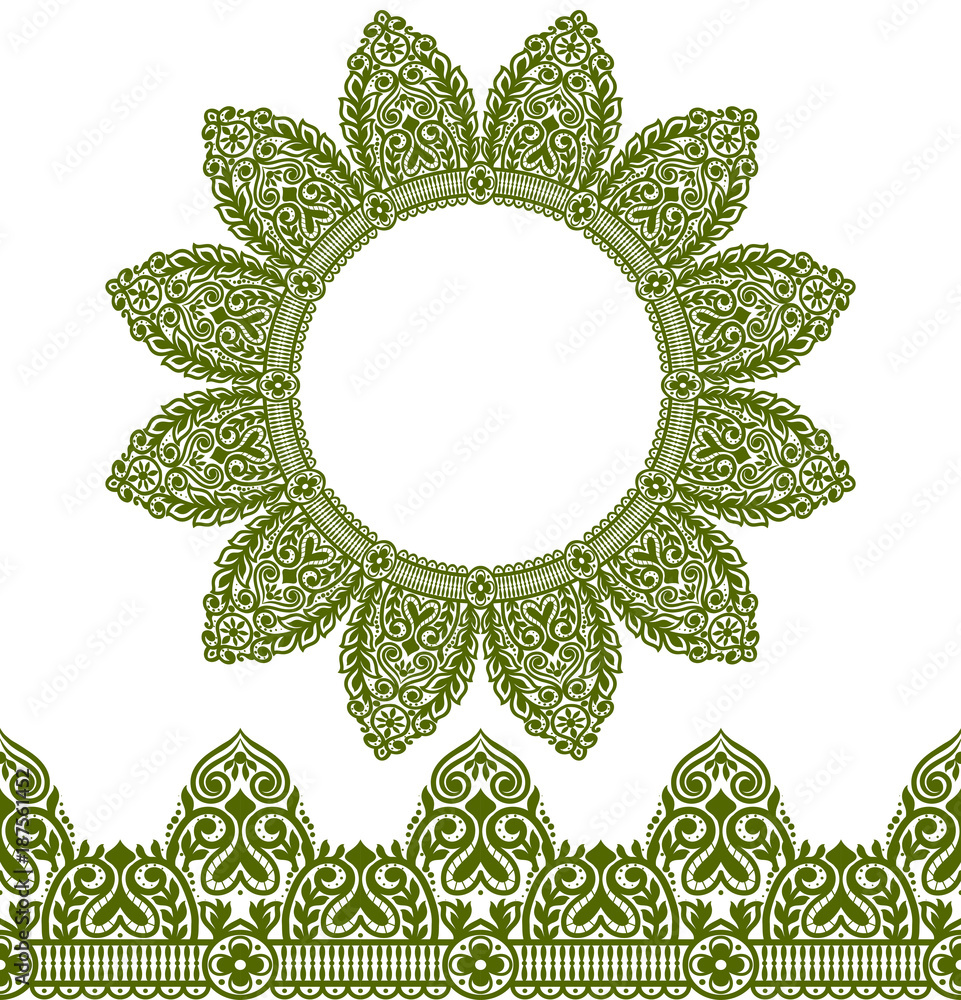 Vector set of design elements: seamless texture, borders, frames.vector ...