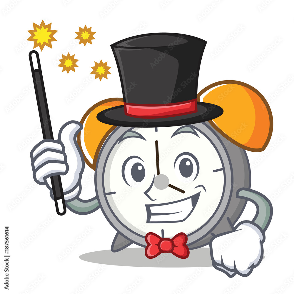 Magician alarm clock mascot cartoon Stock Vector | Adobe Stock