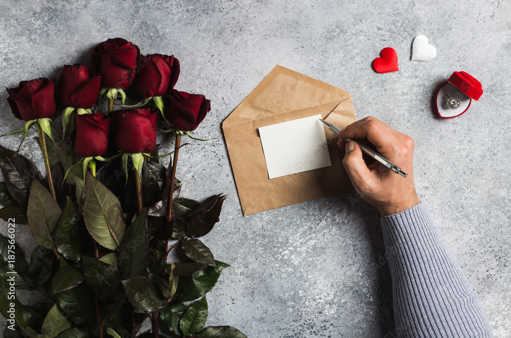 Man Writing A Love Letter