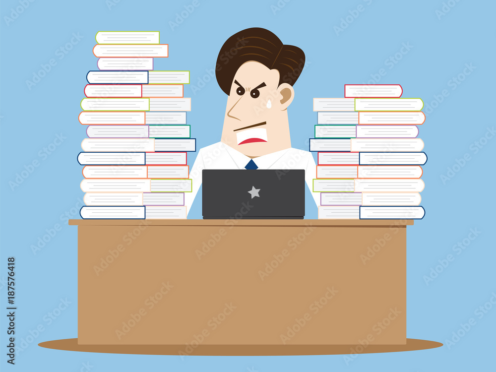 Business cartoon people very busy, Vector Illustration EPS 10. Stock ...