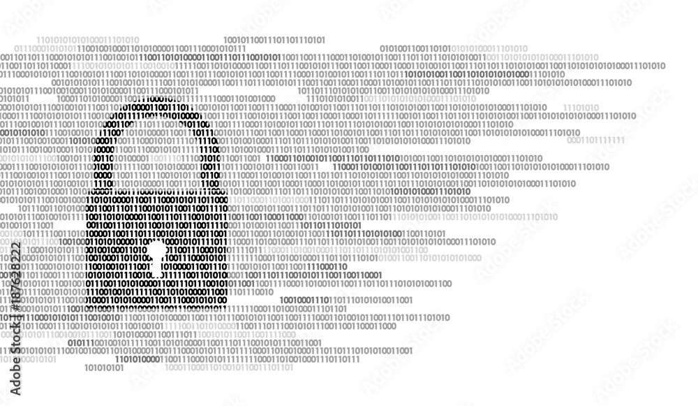 Digital lock guard sign binary code number. Big data personal ...