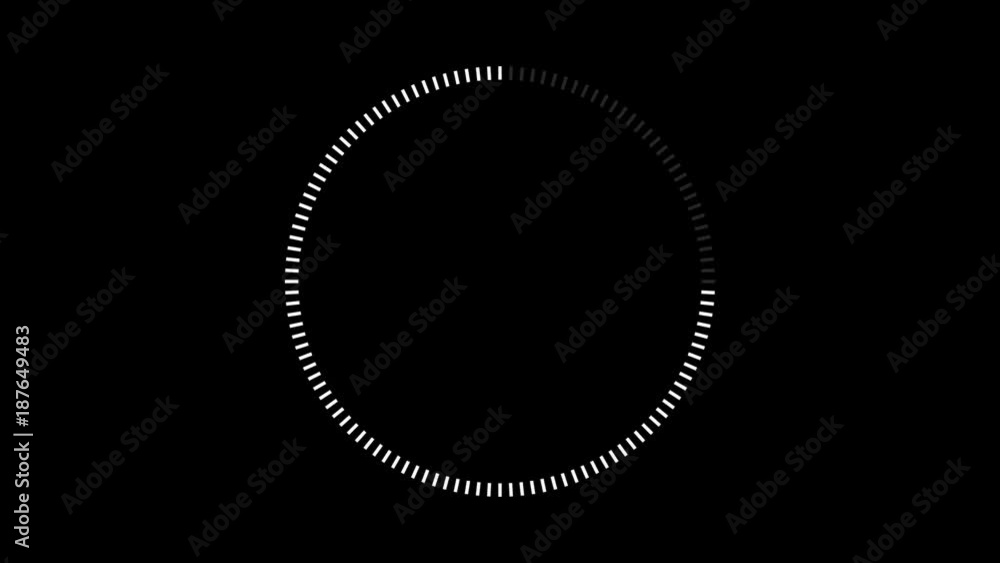 HUD element digital - pending loading screen - loop with loopable segments - circular white on ...