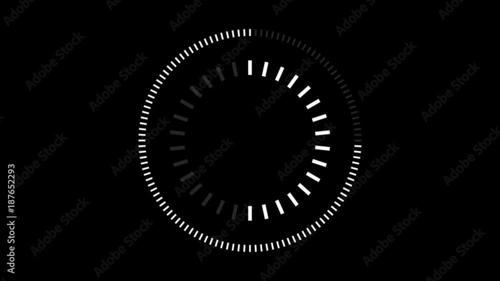 HUD element digital - pending loading screen - loop with loopable segments - circular white on ...