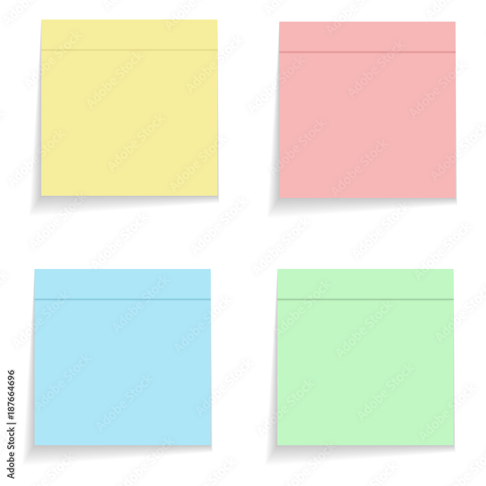 Color memo stikers on white, stock vector illustration Stock Vector ...