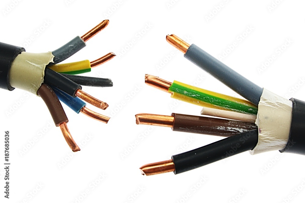 Copper electric power cable assemblies in PVC insulation jackets ...