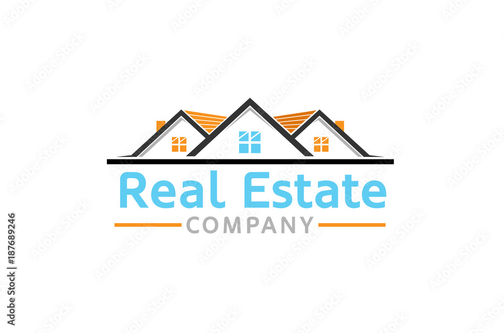 Creative Three House Roof Logo Design Symbol Illustration Stock Vector ...