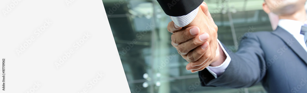 Handshake banner background with copy space Stock Photo | Adobe Stock