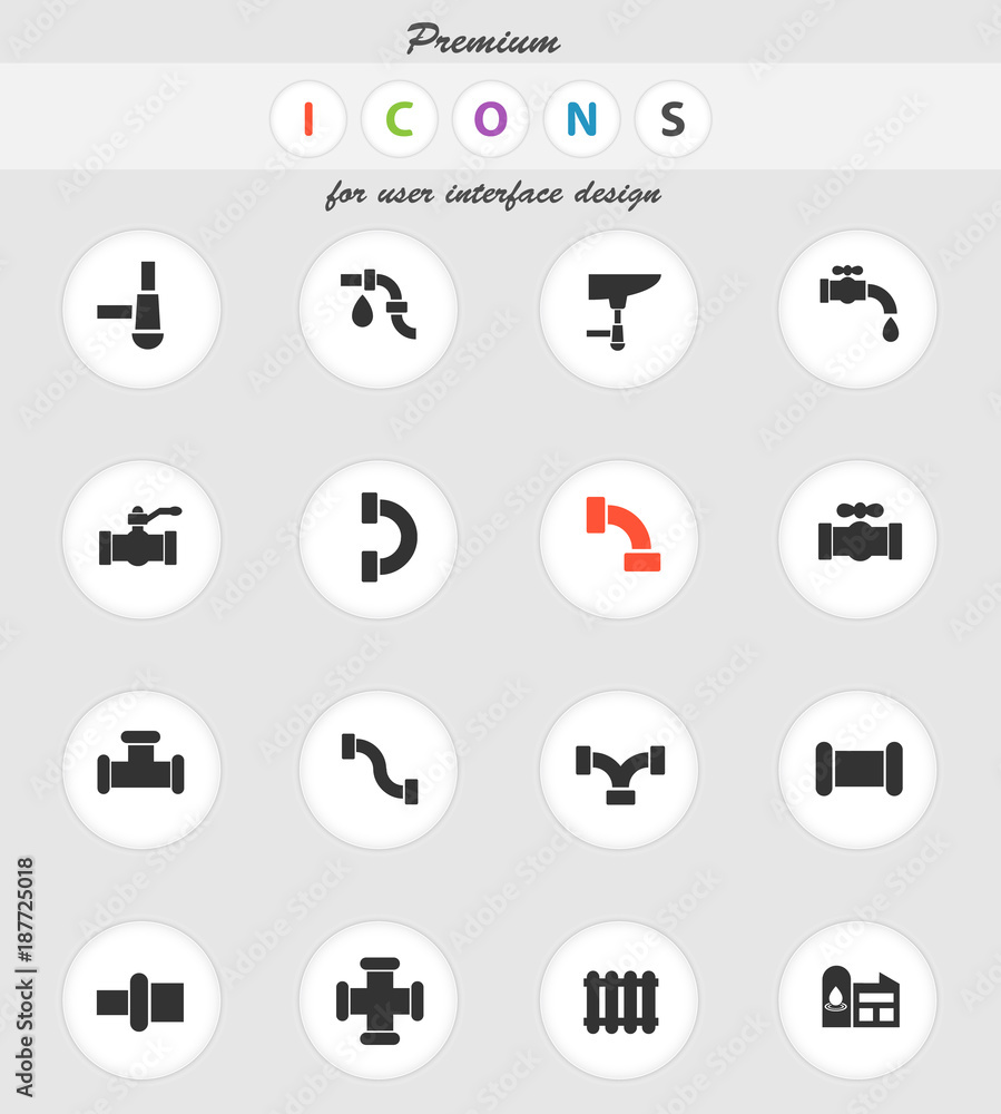 duct icon set Stock Vector | Adobe Stock
