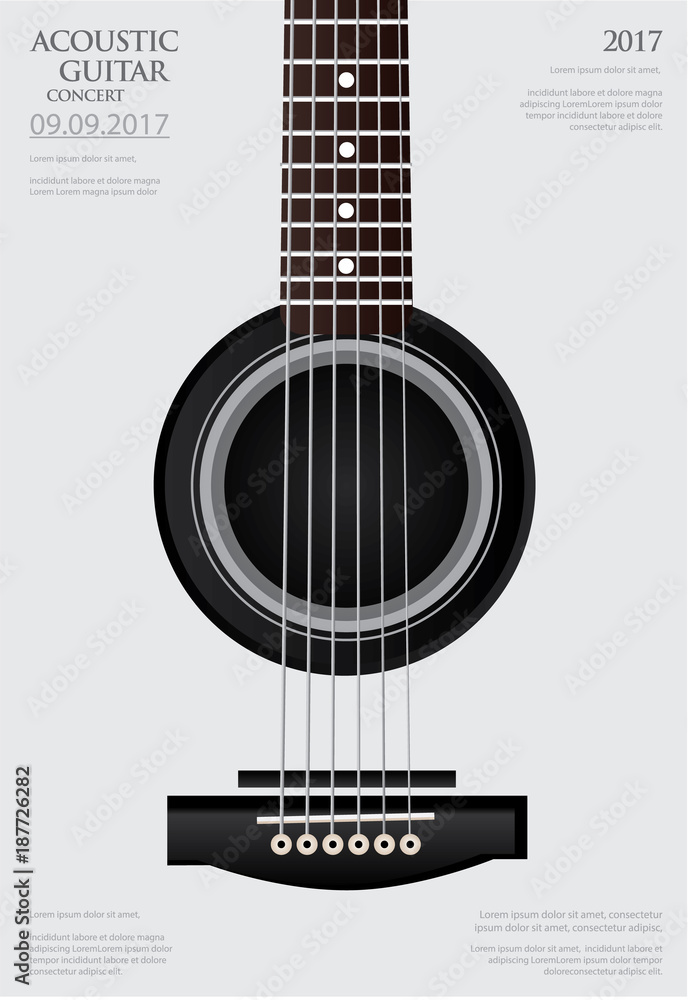 Guitar Concert Poster Background Template Vector Illustration Stock ...