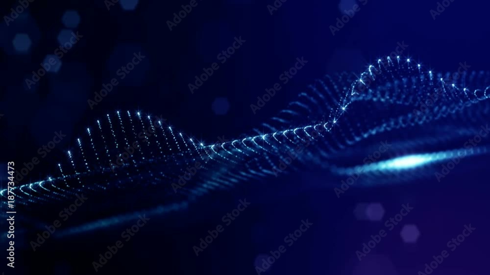 Video Stock loopable abstract particle background with depth of field, glow sparkles of lights ...