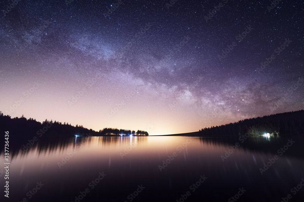 Voie lactée paysage Stock Photo | Adobe Stock