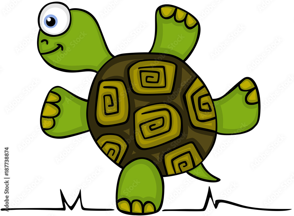 Cute turtle standing Stock Vector | Adobe Stock