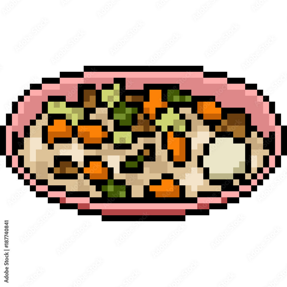 vector pixel art food asian Stock Vector | Adobe Stock