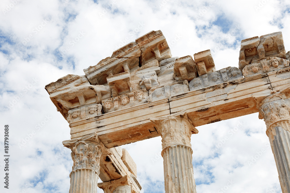 Columns of an ancient Greek temple, ruins Stock Photo | Adobe Stock