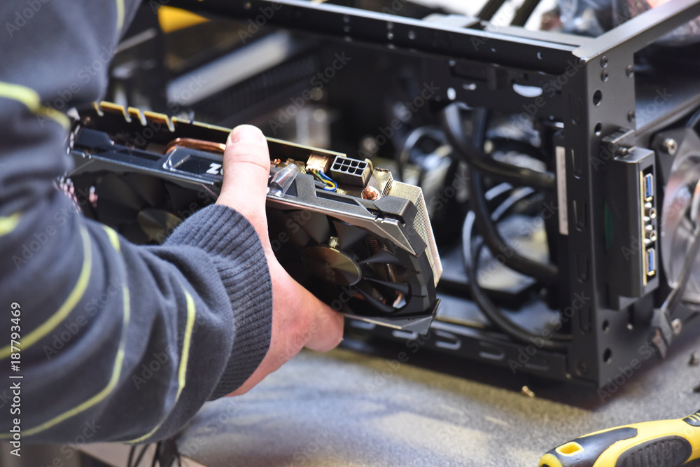 Informatique internet ordinateur montage PC materiel connection Stock ...