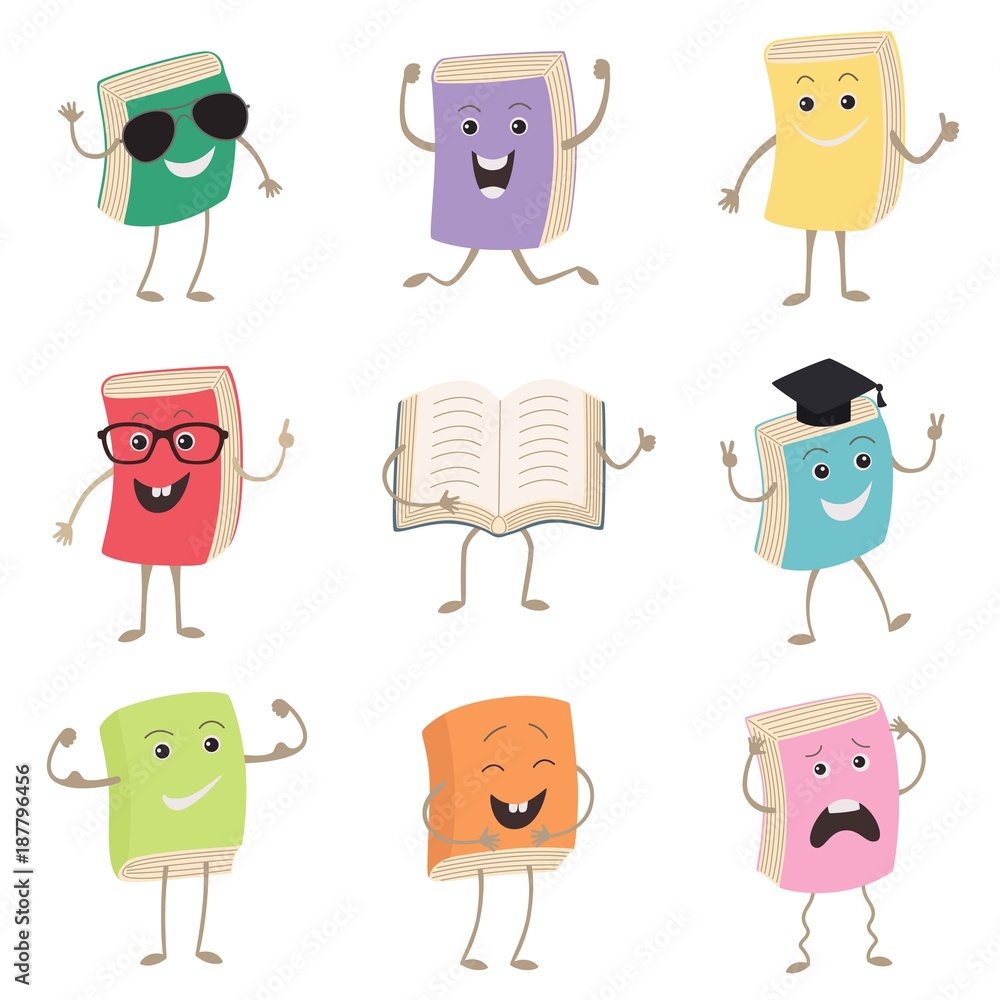 Cute Humanized Books Characters Representing Different Types Of ...
