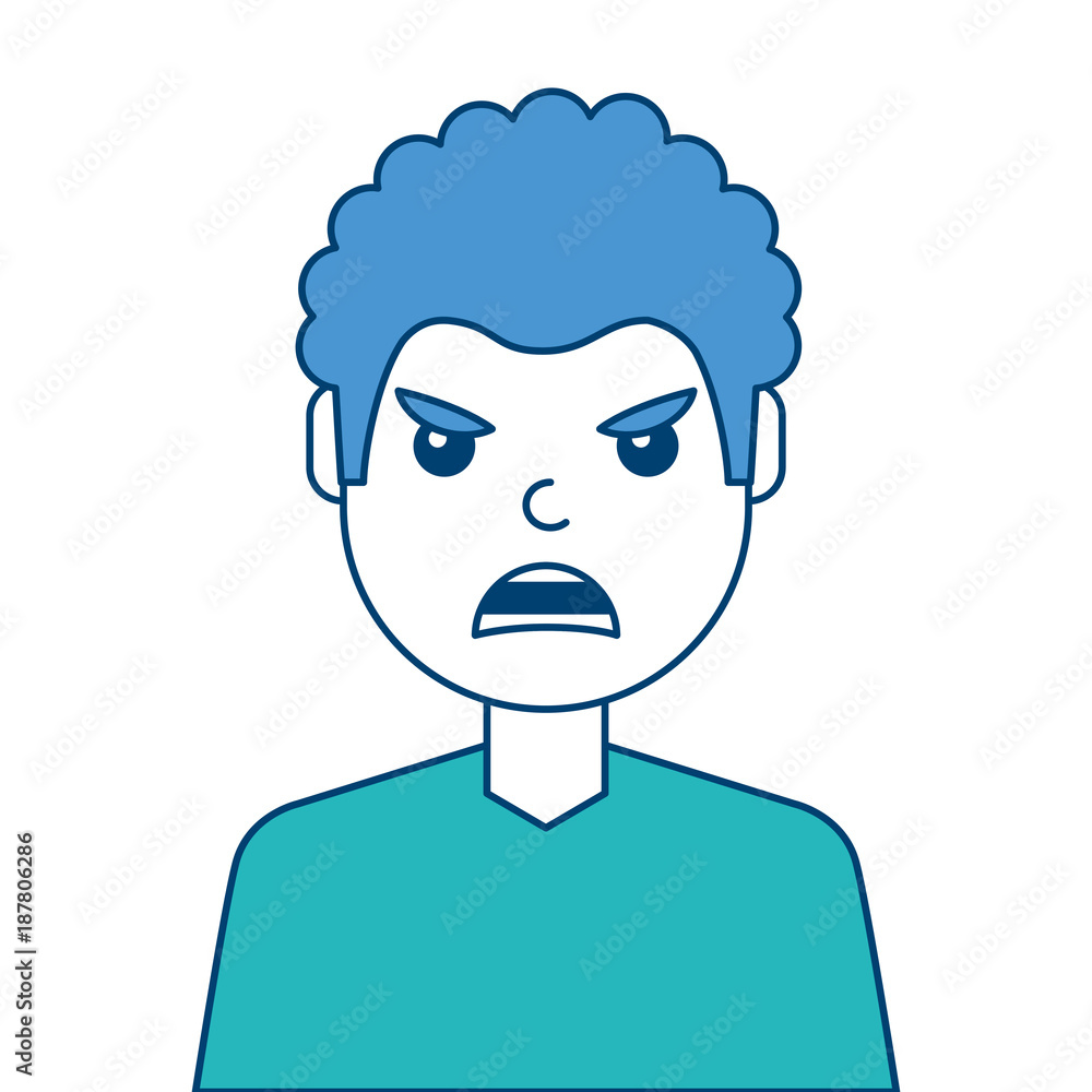 Mad Face Cartoon Person