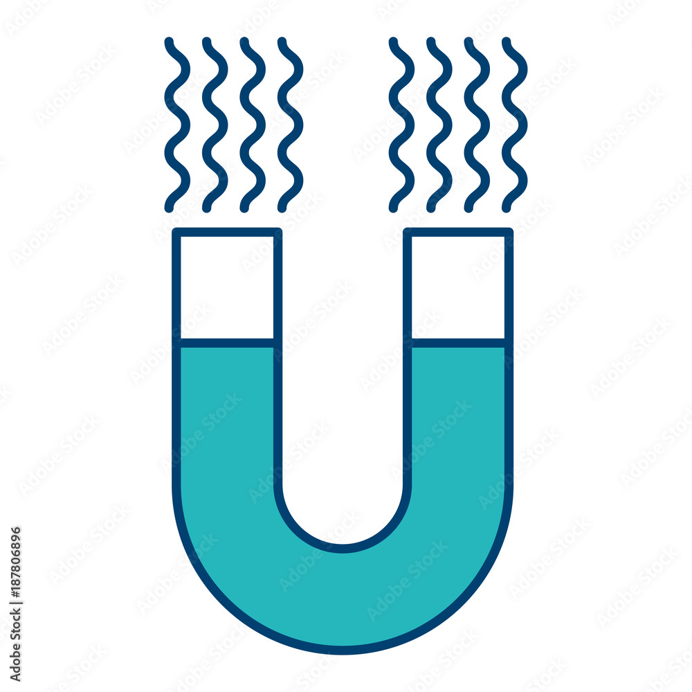 magnet attraction device symbol isolated vector illustration blue and ...