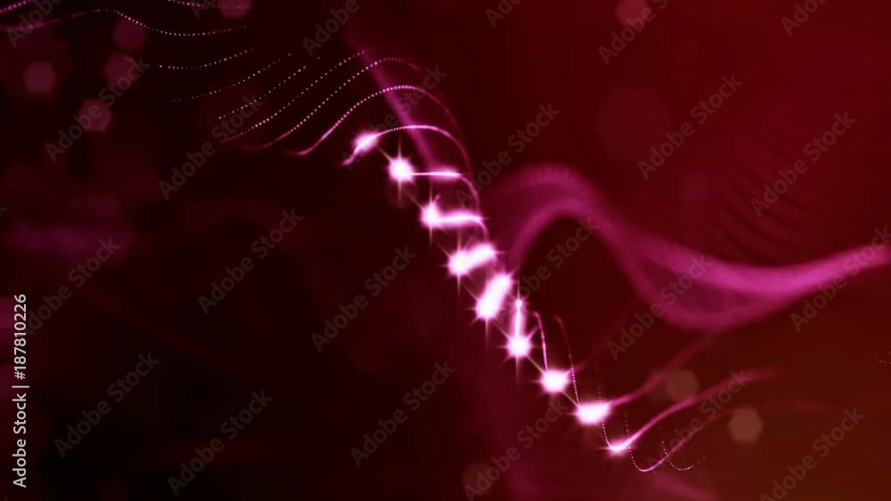 red loopable abstract particle background with depth of field, glow ...