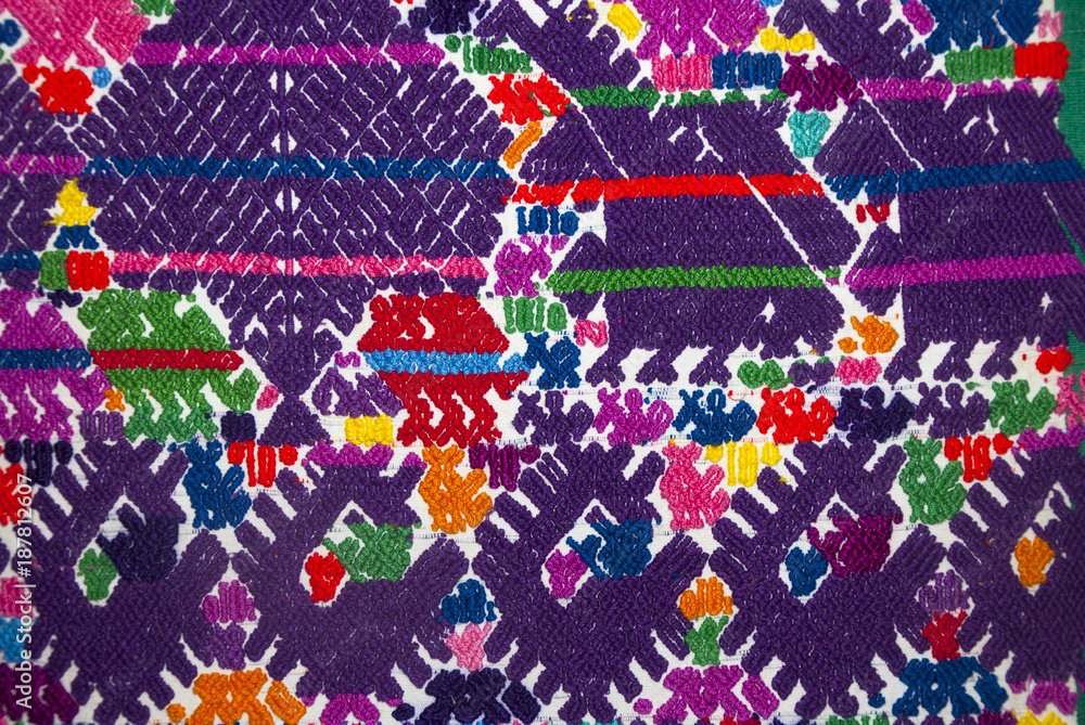 Handmade traditional guatemalan design, Colorful fabric worked by hand ...