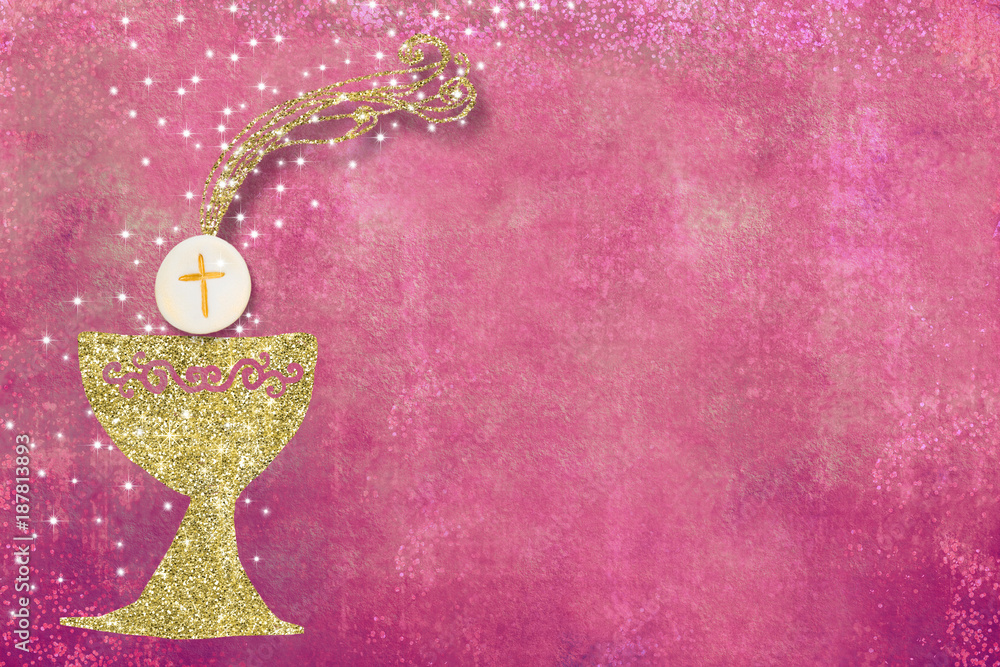 First Holy Communion invitation background Stock Illustration | Adobe Stock